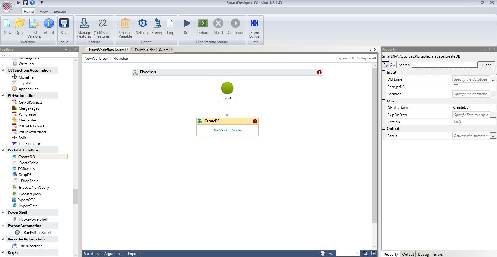 Portable Database Create Db Robility Docs 